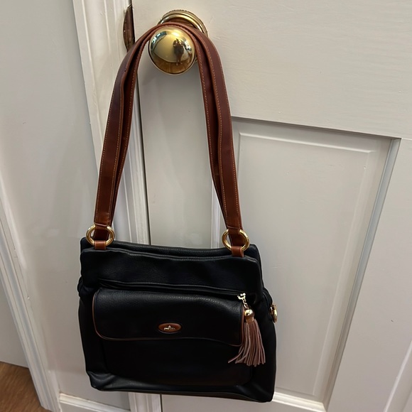 Strada | Bags | Strada Black With Tan Shoulder Bag | Poshmark